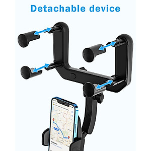 HNDJYT Rear View Mirror Phone Holder for car,Phone Mount for Car, Rotatable Car Phone Mount Rearview Mirror Phone Holder for Car Compatible with iPhone Samsung LG All 4-7 Inch Cell Phones