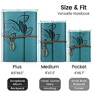 BEYONG Leather Journal Notebook, Daily Diary Gifts for Women Men (Brown, 5"x7.2")