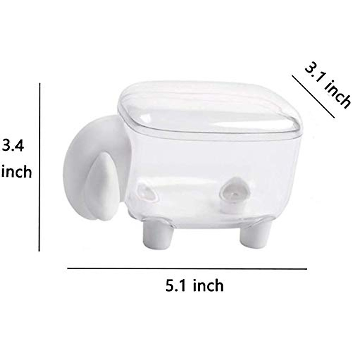 Creative Dustproof Storage Box for Office Stationery, Toothpicks, Cotton Swabs, etc. (Sheep) (Black and White)
