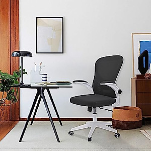 Desk Chair Ergonomic Office Chair Breathable Mesh Chair High-Back Computer Chair with Adjustable Height Headrest Flip-Up Arms and Lumbar Support Executive Rolling Swivel Black