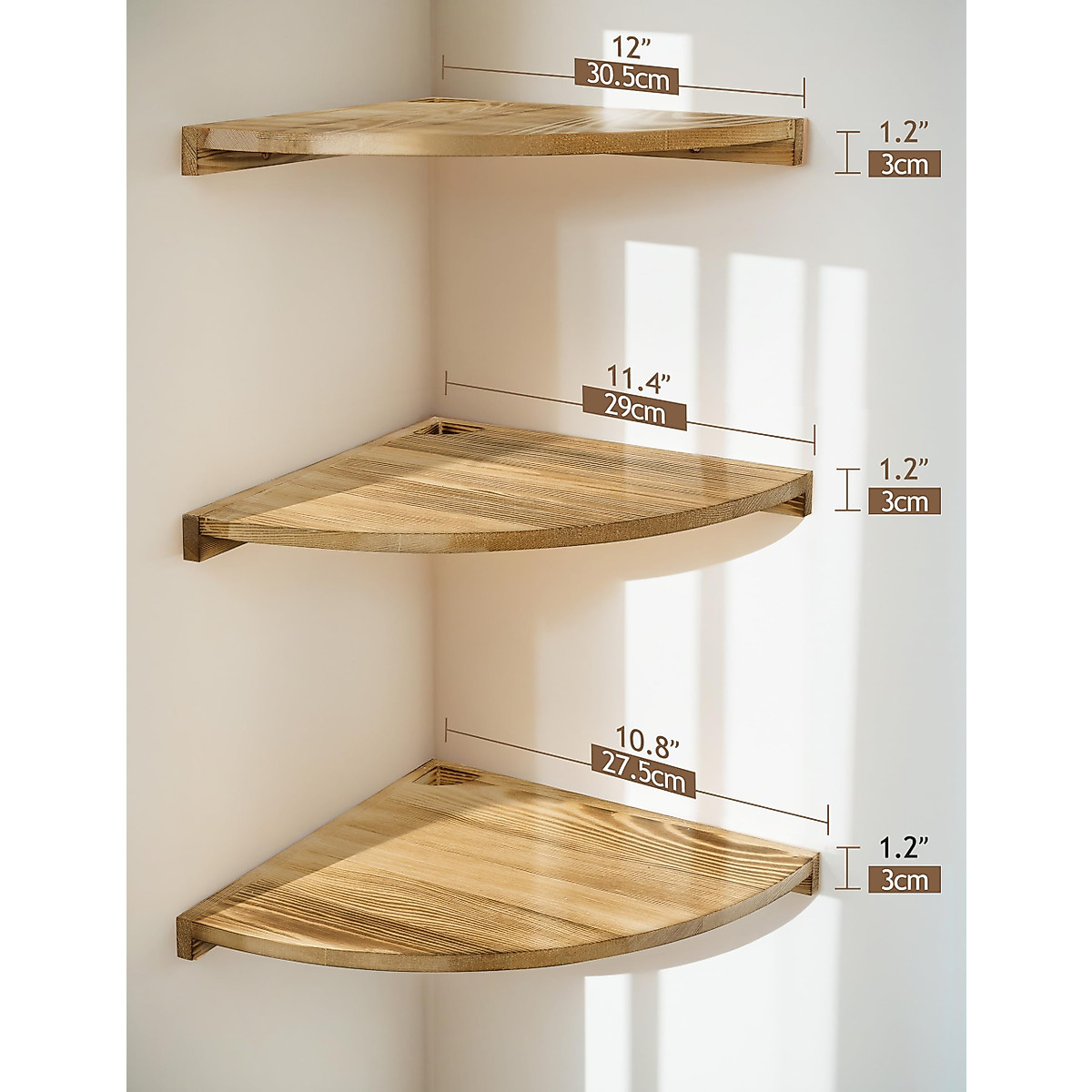 Farmhouse Rustic Corner Shelves - Godimerhea