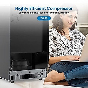 Fashionwu Commercial Ice Maker Machine 150lbs/24H, Stainless Steel Ice Machine with 33LBS Ice Storage Capacity, Under Counter ice Maker for Home Office Restaurant Bar Coffee Shop