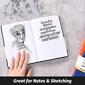 SUIN Hardcover-Journal-Notebooks, A5 Lined Journals Notebook for Writing 200 Pages, 8.2 x 5.5 inch, Classic Ruled Notebooks for Work/Travel/College (Black- 1 Pack)