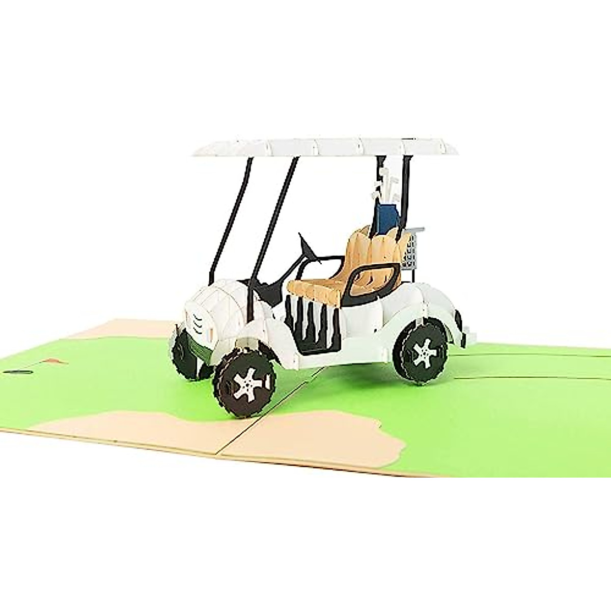 PopLife Golf Cart 3D Pop Up Father’s Day Card - Happy Anniversary, Retirement Gift, Valentine's Day card for Him, Birthday - Golfing Gift for Husband, Card for Golfers - for Son, Father, Grandpa