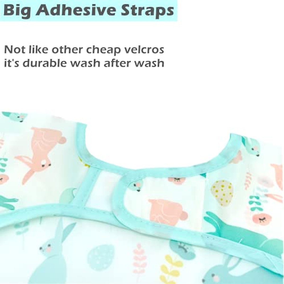 Haimoburg 3 Pcs Waterproof Long Sleeves Baby Bibs Weaning Smock Bib 3-24 Months