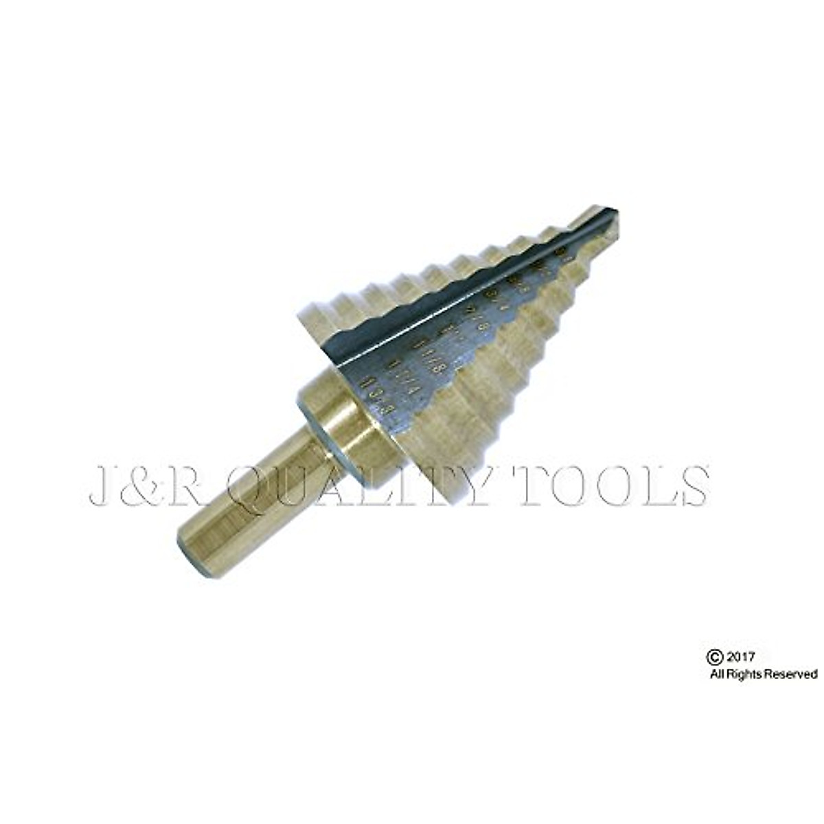 Titanium Step Drill Bit, High Speed Steel 1/4" to 1-3/8" Total 10 Step Sizes