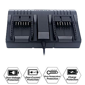 Elefly 20V Dual Port WA3875 Charger Compatible with Worx 18V/20V Lithium Battery WA3578 WA3525 WA3520 WA3575 WA3512 WA3770 WA3881 WA3742