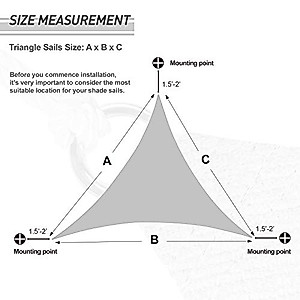 EAGLE PEAK Sun Shade Sail Triangle Canopy 16' x 16' x 16' UV Block Awning for Outdoor Patio Lawn Garden Backyard Deck (Terra)