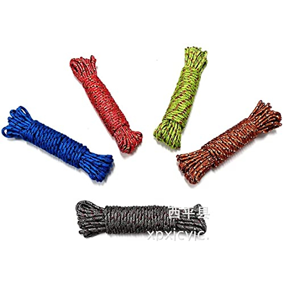 All-Purpose Clothesline, 0.2 inch X 11 Yard (10 M) Nylon Braided Rope, Weather Resistant Laundry Line Cord for Hanging and Drying, Portable Lightweight Indoor Outdoor Travel - Pack of 3