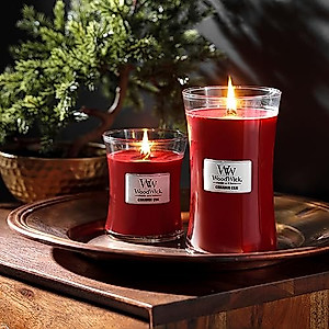 WoodWick Medium Hourglass Scented Candle | Cinnamon Chai | with Crackling Wick | Burn Time: Up to 60 Hours