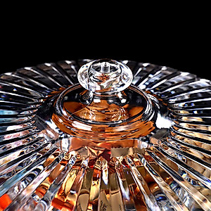 Creative Acrylic Multifunctional Party Snack Tray with Lid,Serving Dishes for Dried Fruits Nuts Candies Fruits,6-Compartment (Round)