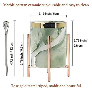 Urcura Ceramic Pencil Holder for Desk Cute Pencil Pen Holder Desk Decor Aesthetic for Office, School, Home Makeup Brush Holder Cup Marble Pen Cup Pen Organizer (Green)