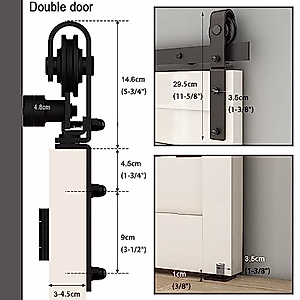 TSMST 7.5ft/88 Bi-Folding Sliding Barn Door Hardware Track Kit for 4 Doors,Heavy Duty Sturdy Bifold Barn Door Hardware Kit,Easy to Assemble,Smoothly and Quietly,J Shape(No Door)