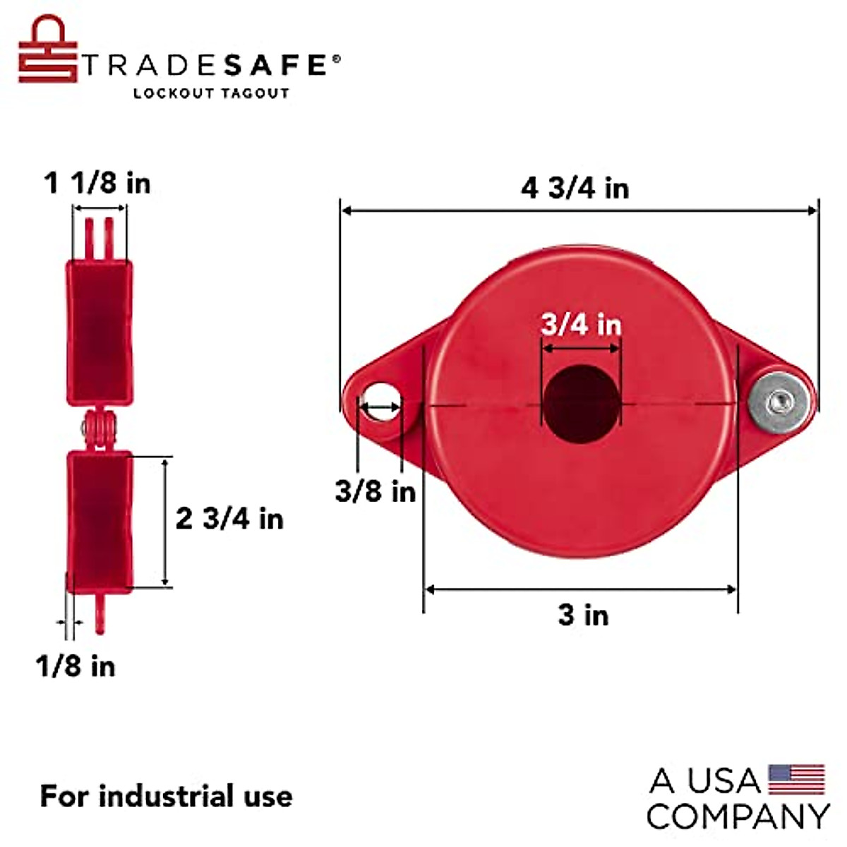 TRADESAFE Gate Valve Lockout - 2 Pack Valve Lockout Device for 1 inch to 2-1/2 inch Diameter Valve Handles, OSHA Compliant Lockout Tagout Valve for Professional and Industrial Use