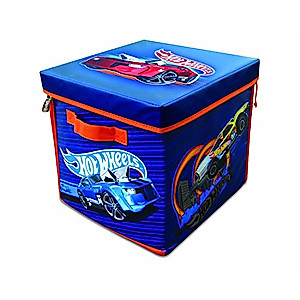 Hot Wheels Tara Toy Storage Box - Multicolor Cardboard Cube Holds Up To 300 Hot Wheels Cars, Storage And Play For Kids Age 3+