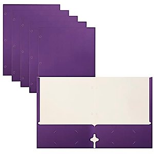 Two Pocket Portfolio Folders, 50-Pack, Purple, Letter Size Paper Folders, by Better Office Products, 50 Pieces, Purple