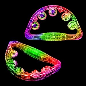LED Tambourine, Light up Musical Flashing Tambourine (2 PCS)