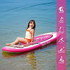 Tuxedo Sailor Inflatable Paddle Boards 7'8"×30"×4" SUP Kids Stand Up Paddle Board Ultra Light with Fins, Adj Paddle, Leash, 10L Dry Bag, Pump, Backpack