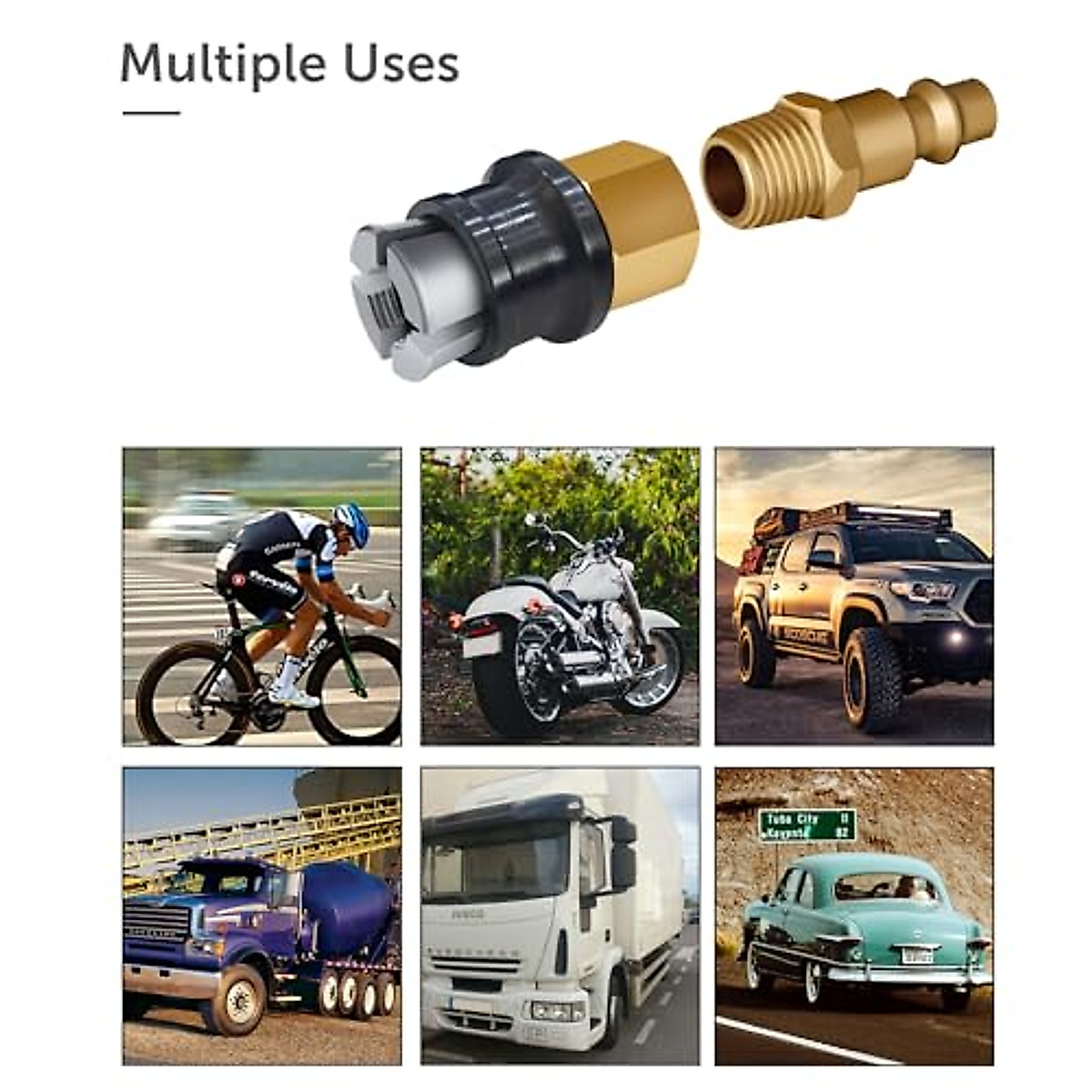 JINKEY Tire Air Chucks, Upgrade Locking air chuck, 1/4 Inch FNPT Male Open Flow Lock On Air Chuck Heavy Duty Hands Free Air Chuck Quick Connect for Tires Inflator Pressure Gauge Compressor