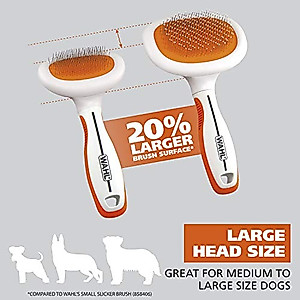 Wahl Premium Patented Dual Level Sensitive Skin Pet Slicker – Ergonomic handle makes Deshedding, Grooming and Brushing Comfortable for you and your Dog or Cat - 858500