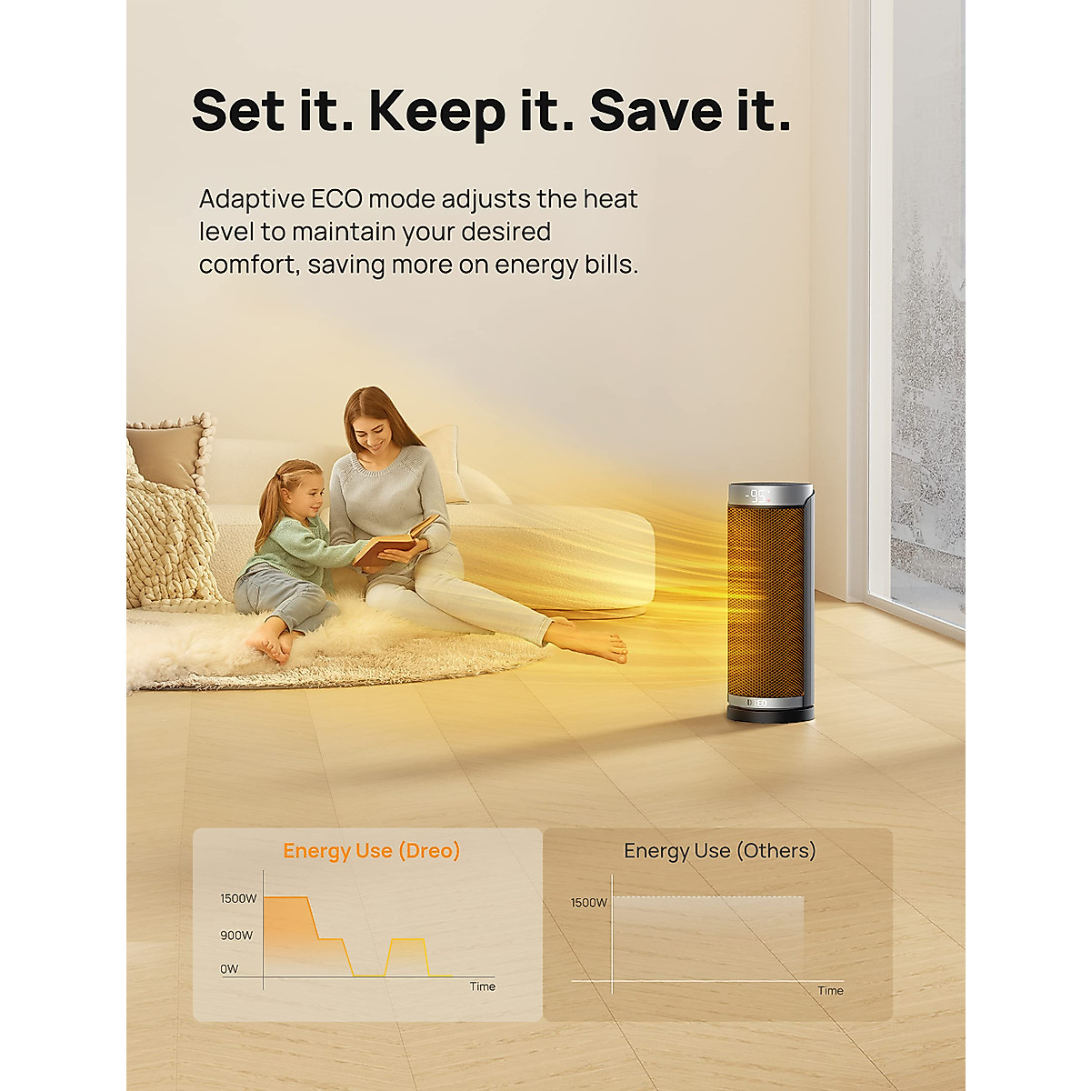 Dreo Space Heaters for Indoor Use, Electric Heater with Remote for Bedroom Large Room, 16 inch Upgraded 1500W Fast Heating with Thermostat, Overheating & Tip-Over Protection, 70°Oscillating, Portable