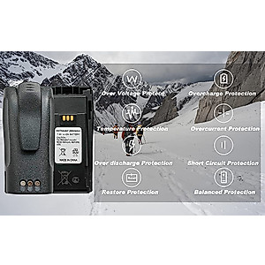 Teseko NNTN4497CR NNTN4497DR NNTN4496 7.4V 2250mAh Li-ion Battery for Motorola CP040 CP140 CP150 CP160 CP180 CP200 CP200D CP250 CP380 PR400 EP450 EP450S DEP450 GP3688 GP3188 with Belt Clip