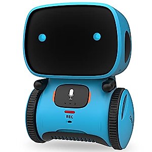 GILOBABY Kids Robot Toys, Interactive Robot Companion Smart Talking Robot with Voice Control Touch Sensor, Dancing, Singing, Recording, Repeat, Birthday Gifts for Boys Ages 3+ Years (Blue)