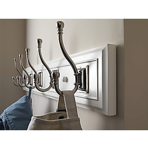 Brainerd R46121Y-WSN-L Five Arch Hook 27-inch Wide Architectural Hat and Coat Rail/Rack