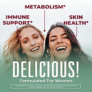 MaryRuth Organics Multivitamin for Women | Womens Multivitamin Gummy | Vegan | USDA Organic | Immune Support Gummy Vitamins | Hair and Skin Vitamins for Women | Vitamin D3 | Selenium | 60 Count