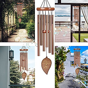Axqcctoys Wind Chimes for Outside Deep Tone, Sympathy Wind Chimes for Loss of a Loved, Outdoor Wind Chimes with 6 Tubes & Hook, Metal Wind Chimes for Outside Clearance