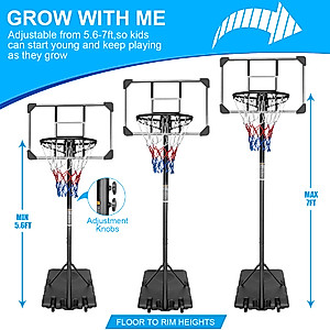 Ochine Swimming Pool Basketball Hoop Game Poolside Basketball System 45-53 Inch Adjustable Height Portable Hoop System with 32 Inch PVC Clear Backboard and Fillable Stand Base for Kids Adults