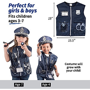 Born Toys Police Costume For Kids & Police Toys For Kids Ages 3-7