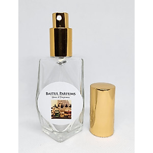 ASMARKET MFK BACCARAT ROUGE 540 Eau De Parfum UNISEX TYPE 1 OZ. FANCY DIAMOND GLASS PUMP SPRAYER ALCOHOL-FREE HYPOALLERGENIC PERFUME OIL_COMPOSITION