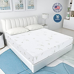 VANCIKI 8 Inch Twin XL Mattress, Cool Gel Memory Foam Mattresses with Bamboo Pattern Cover Breathable Pressure Relieve Bed Mattress in a Box, CertiPUR-US Certified, Made in USA