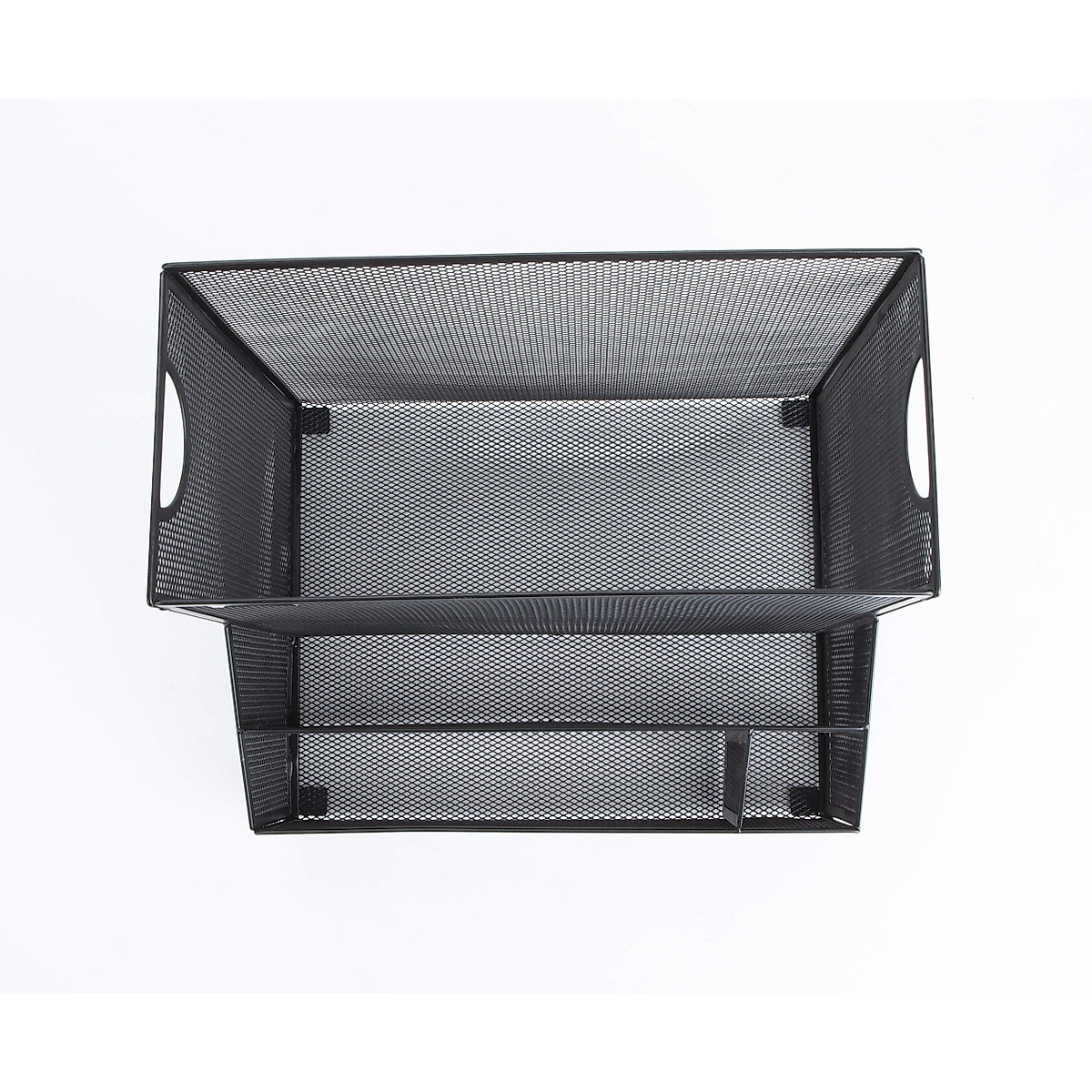 Mind Reader DEEPORG-BLK Metal Mesh Large File Storage Basket For A4 Paper, Legal Documents, Folder & Magazine Holder, Office Organization, Black Deep Org