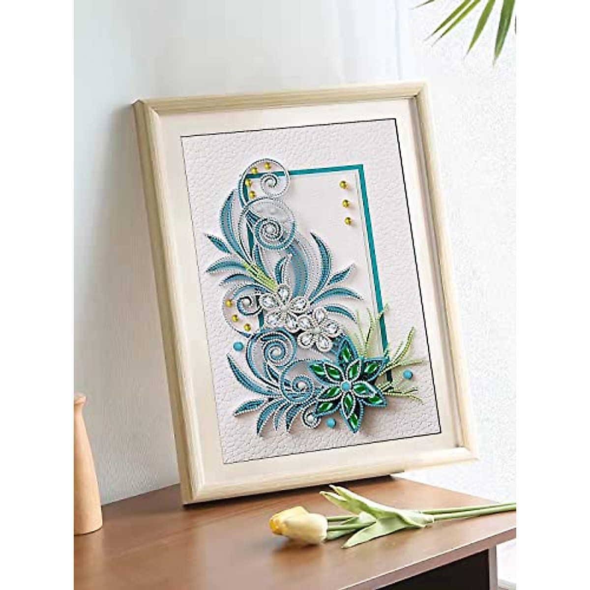 LIULIMI Partial Drill Diamond Painting, Small 5D Diamond Painting Kits Special Shape for Adults & Kids Diamond Flowers Picture, Christams Home Wall Decor 30 X 40 CM/12 X 16in (Flower I)