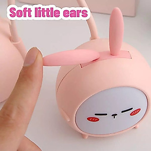 Portable LED Desk Lamp with Night Light Cute Bunny Foldable USB Charge Reading Light for Bedroom Kids Bedside Study (Green)