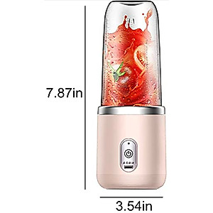 Paramexview Portable Blender for Juices & Smoothies | Fresh Juicer with 6 blades | USB rechargeable | 14oz Fusion Blender | BPA-free and eco-friendly material | Travel, Sport, and Home use | Comes with 1 Mixer, 1 Cup, 1 Sport Lid & 1 USB charger cable (Pi