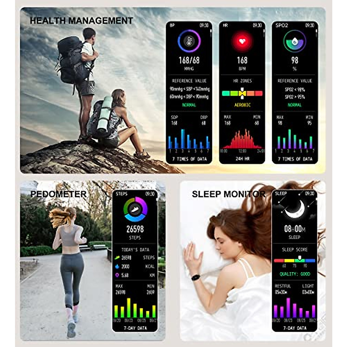 Iaret Smart Watch for Women(Call Receive/Dial), Fitness Tracker Waterproof Smartwatch for Android iOS Phones 1.7" HD Full Touch Screen Digital Watches with Heart Rate Sleep Monitor Pedometer, White