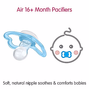 MAM Air Baby Pacifier, for Sensitive Skin, Sterilizer Case,Unisex, 16+ Months (Pack of 2)