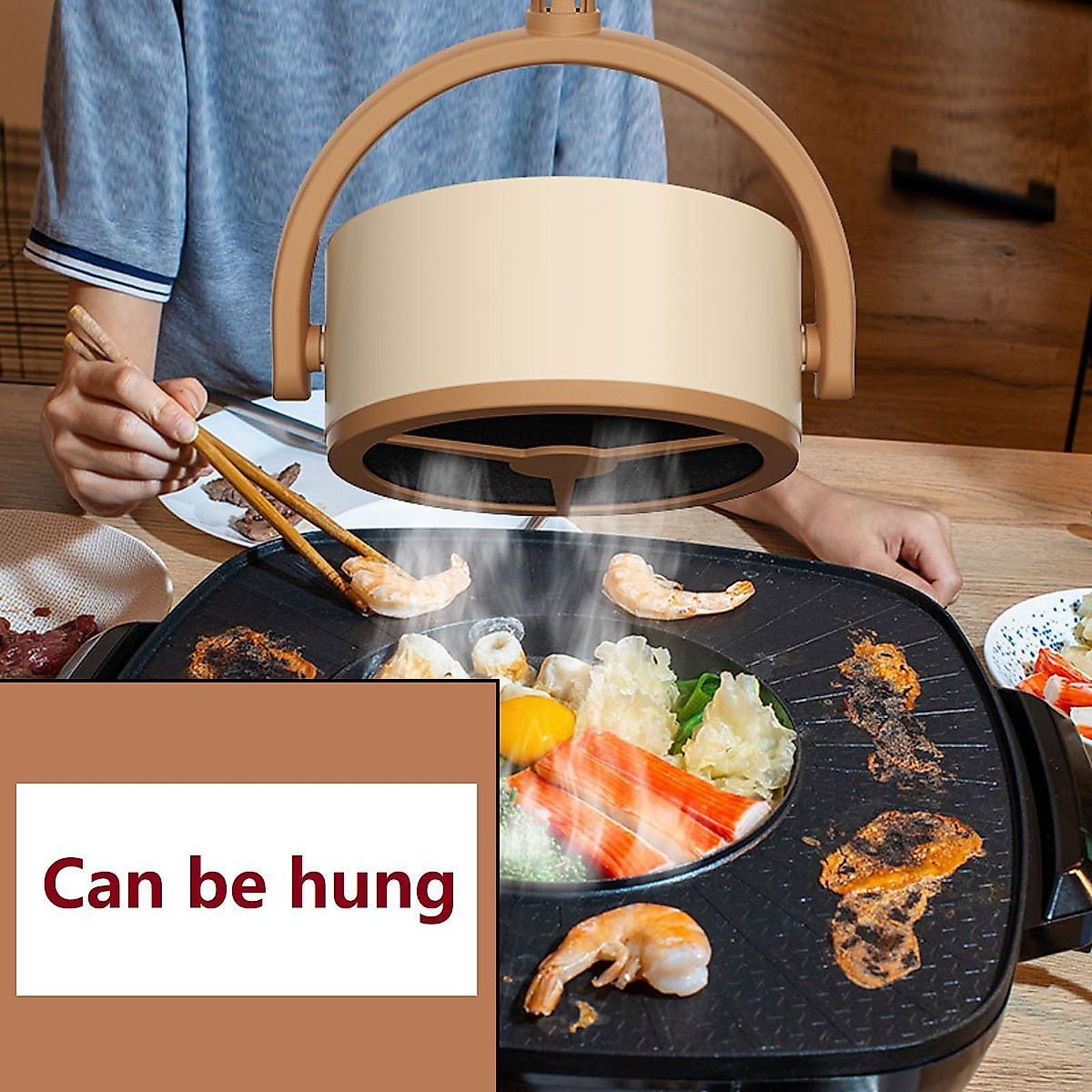 PUNCK 2024 New Smoke Purifier, Portable Smoke Purifier, Portable Range Hood, Portable Kitchen Exhaust Fan, Smoke Remover- Mini Cooker Hood for Kitchen (1 Set (1*Purifier+10*Sponge))