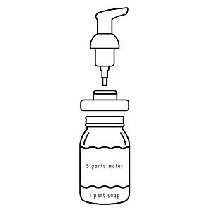 Jarmazing Products Mason Jar Foaming Soap Dispenser Lids - Includes Waterproof Stickers! - White - 2 Pack