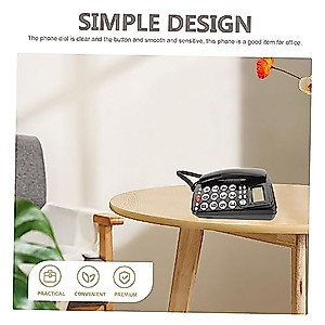 Business Phones Home Landline Home Phones Business Phone Household Phone Desk Phone English Telephone Battery Free Black PVC Crafts Desktop Telephone Home Phones