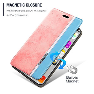 Shantime for Oppo Reno 6 Pro+ 5G Case, Fashion Multicolor Magnetic Closure Leather Flip Case Cover with Card Holder for Oppo Reno 6 Pro Plus 5G (6.55”)