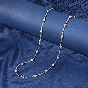 Ross-Simons 4.50 ct. t.w. CZ Station Necklace