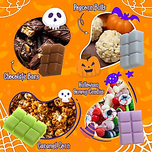 SoulOrigin Halloween Scented Wax Melts, Scented Soy Wax Cubes Set for Caramel Apples, Pumpkin Pie, Candy Corn, Halloween Cookies, Chocolate Bars, Popcorn Balls, Caramel Corn, Halloween Gummy Candies