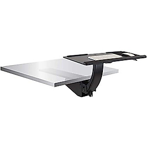 Mount-It! Sit Stand Keyboard Tray, Height Adjustable Under Desk Keyboard and Mouse Drawer, Full Motion Standing Design with 13.4 Inches of Vertical Adjustment, 26.5 in Wide Platform