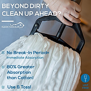 KLEEN HANDLER Bulk Disposable Cut-End Mop Head Non-Woven, Commercial Grade Replacement Mop Head (24 Case Pack)