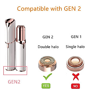 BECHY Facial Hair Remover Replacement Heads for Face,Compatible with Finishing Touch Flawless Facial Hair Removal Tool for Women,As Seen ON TV 18K Rose Gold Generation 2 Double Halo