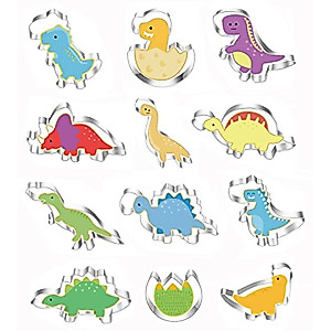 MrCookie New Dinosaur Cookie Cutters Set,Mini Small Sizes,24pcs Biscuit Molds for Kids,Cookie Molds for Baking, DIY, Kitchen, Cake, Kid's Dinosaur Party.